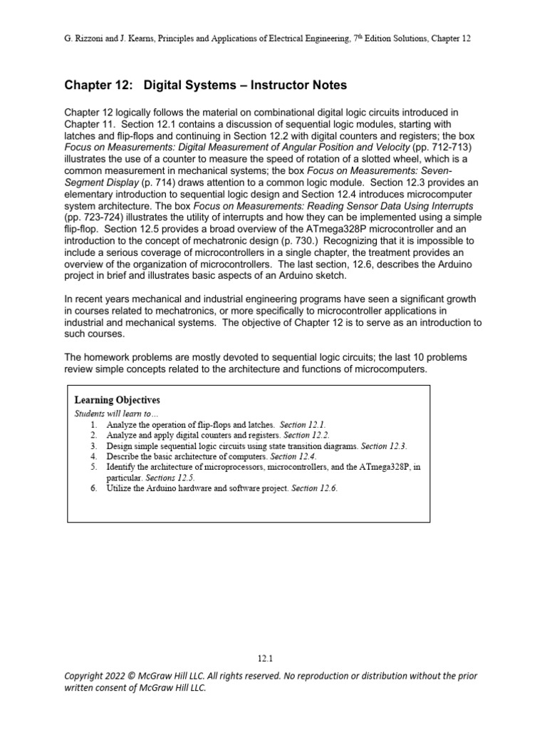 Rizzoni Principles 7e Ch12 ISM | PDF | Logic Gate | Bit