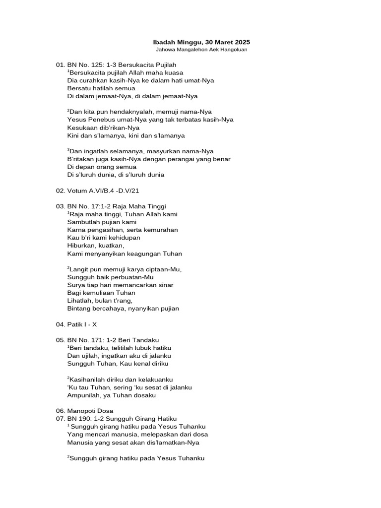 Buku Nyanyian HKBP | PDF