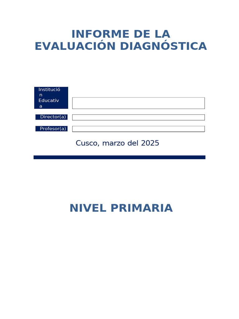 Docente A Director - Informe Eval. Diagnostica 2025 | PDF | Evaluación | Aprendizaje