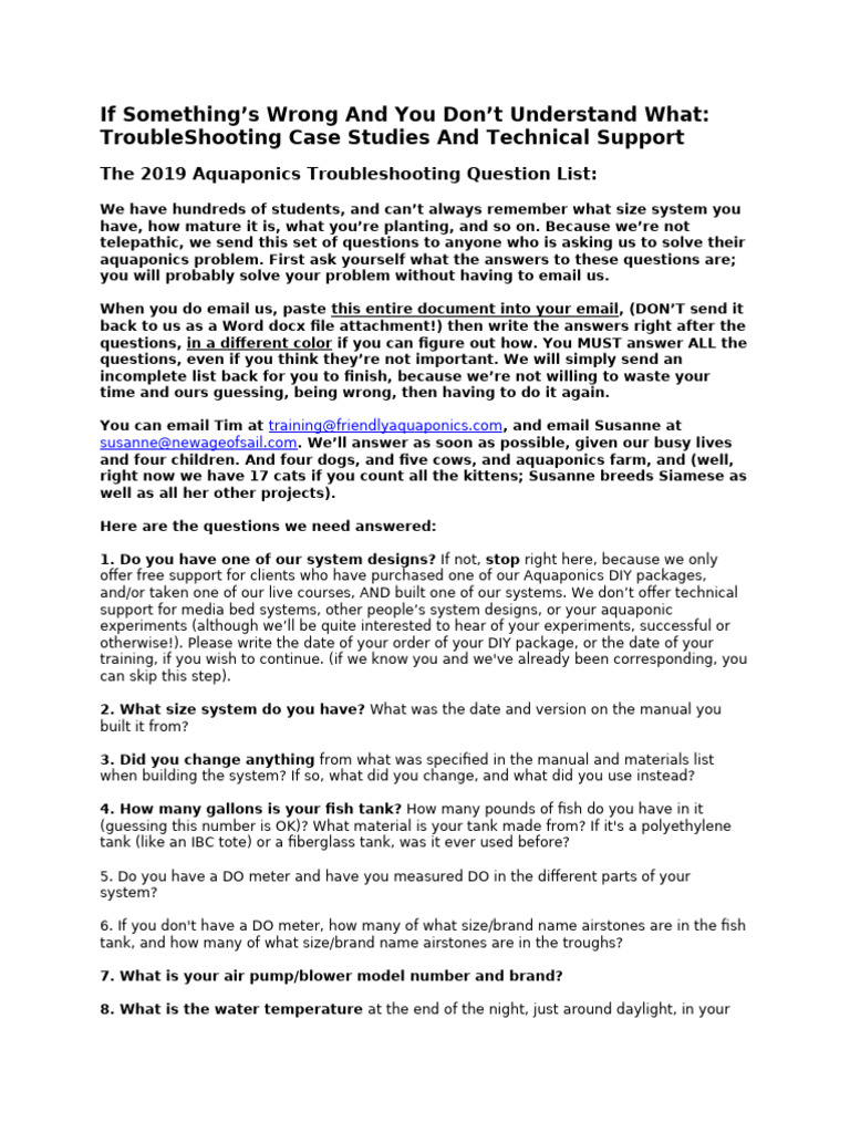 2019 Troubleshooting Question List Plus Case Studies | PDF | Nitrate ...