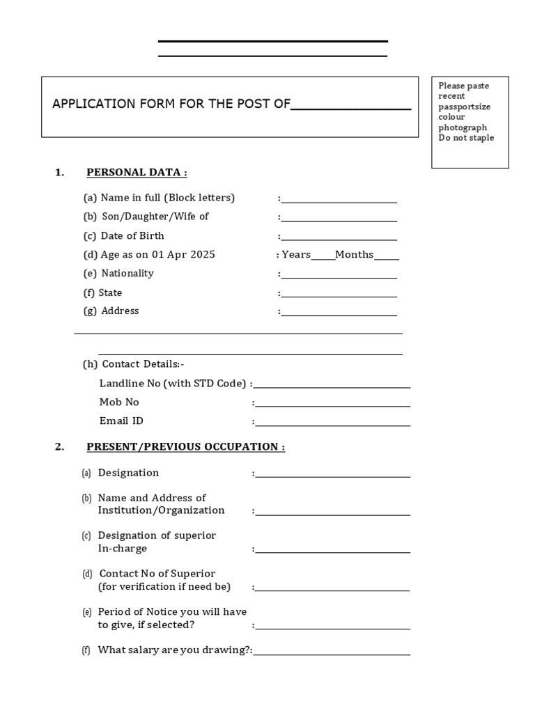 Army Public School Teaching Application Form | PDF