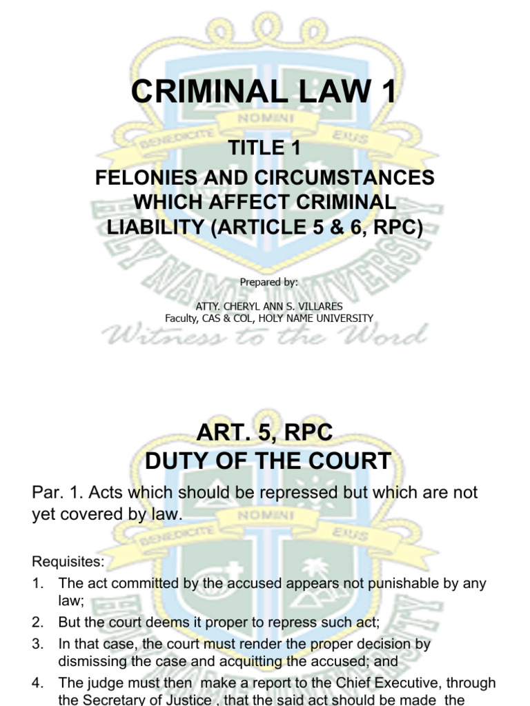 Articles 5-6, RPC (CLJ 103) | PDF | Crimes | Crime & Violence