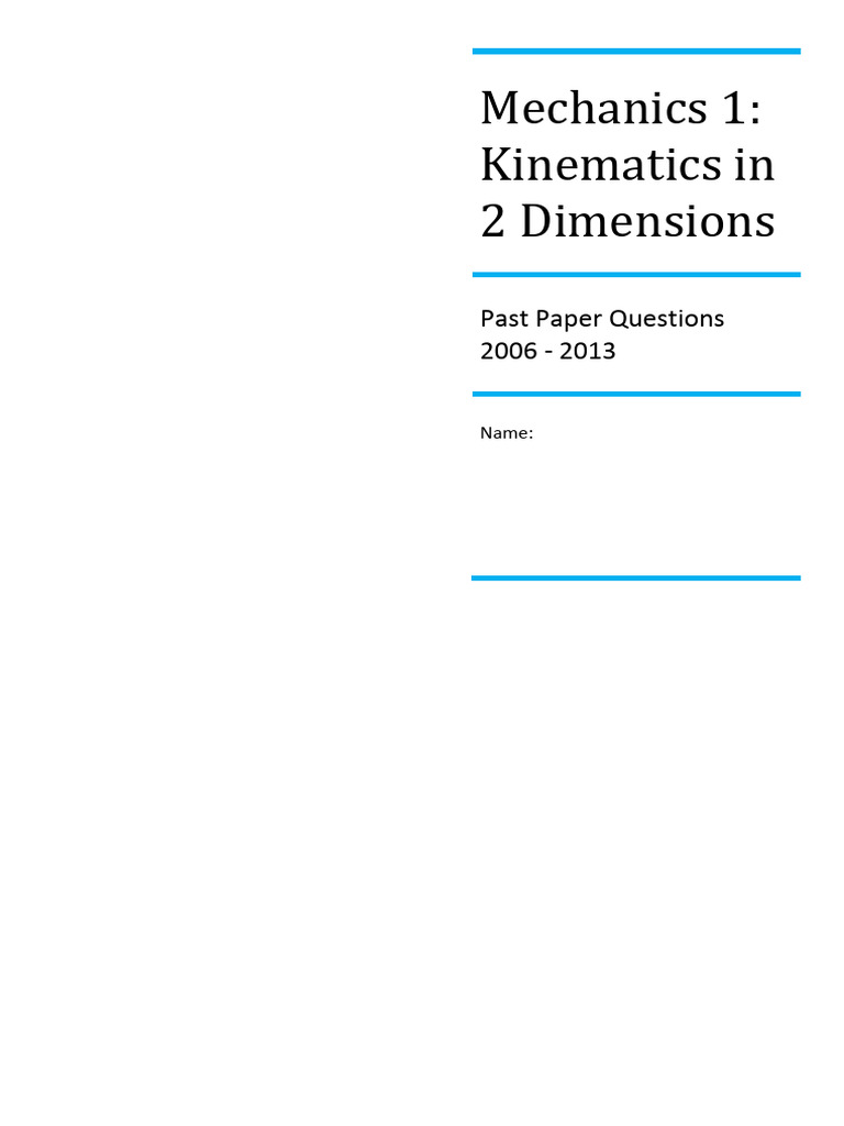 Exam Questions Kinematics in 2 Dimensions | PDF
