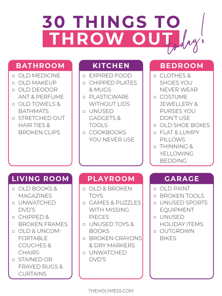 Things To Throw Out - Printable | PDF