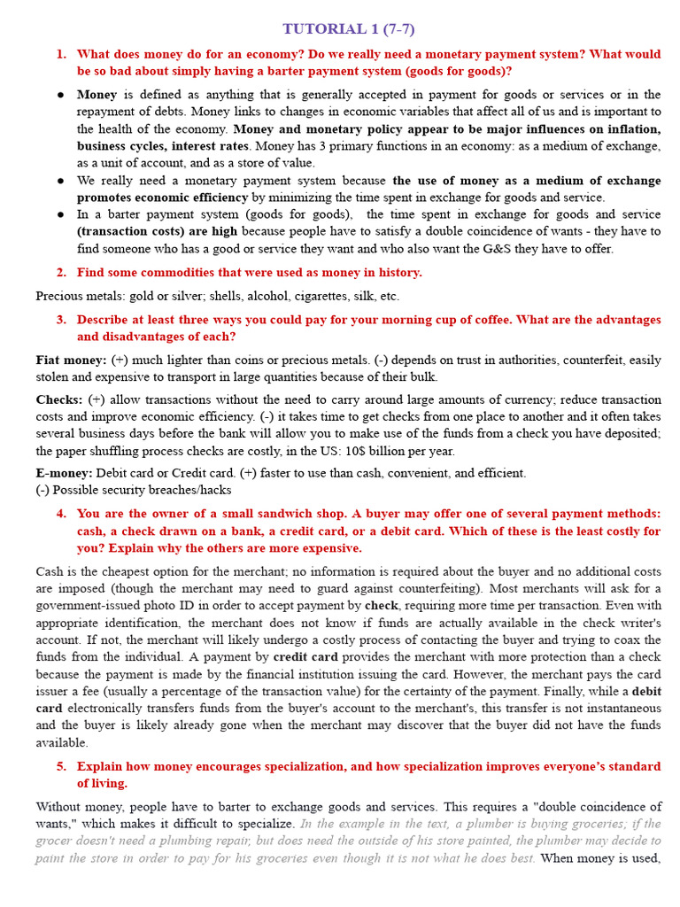 Tutorial-Bank-1-10 | PDF | Cost Of Living | Bonds (Finance)