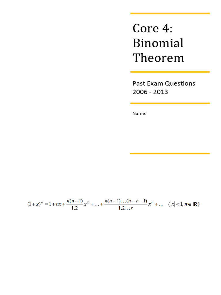 Exam-Questions-Binomial-Expansion | PDF
