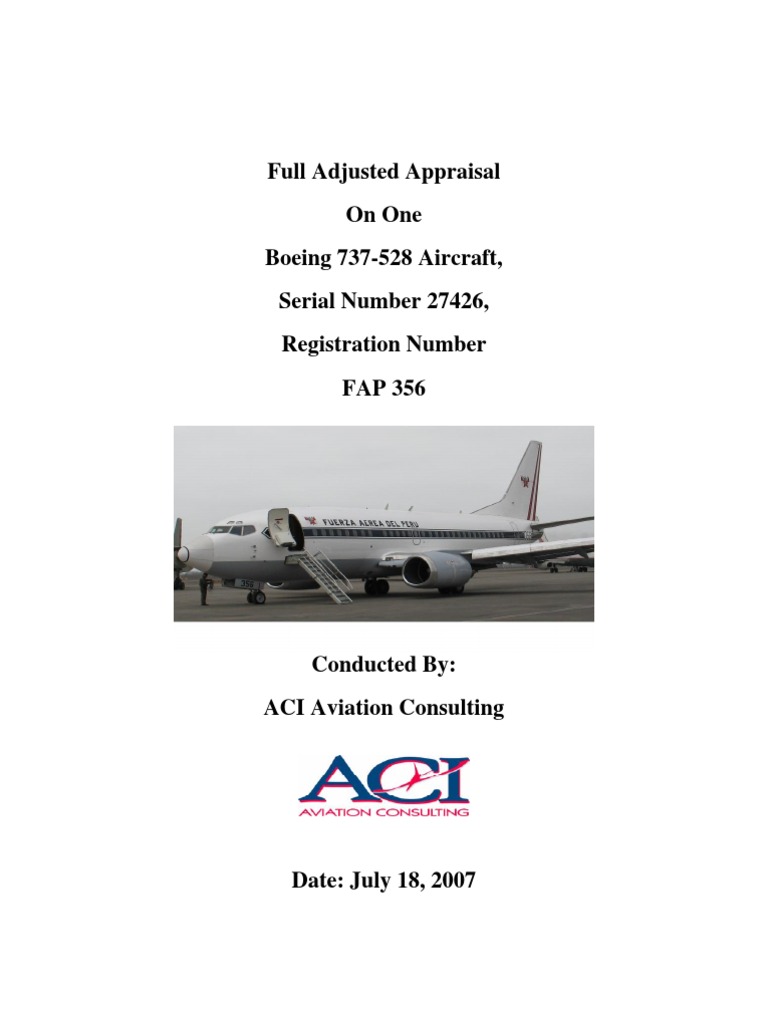 Boeing 737-528 Appraisal Report | PDF | Airlines | Boeing