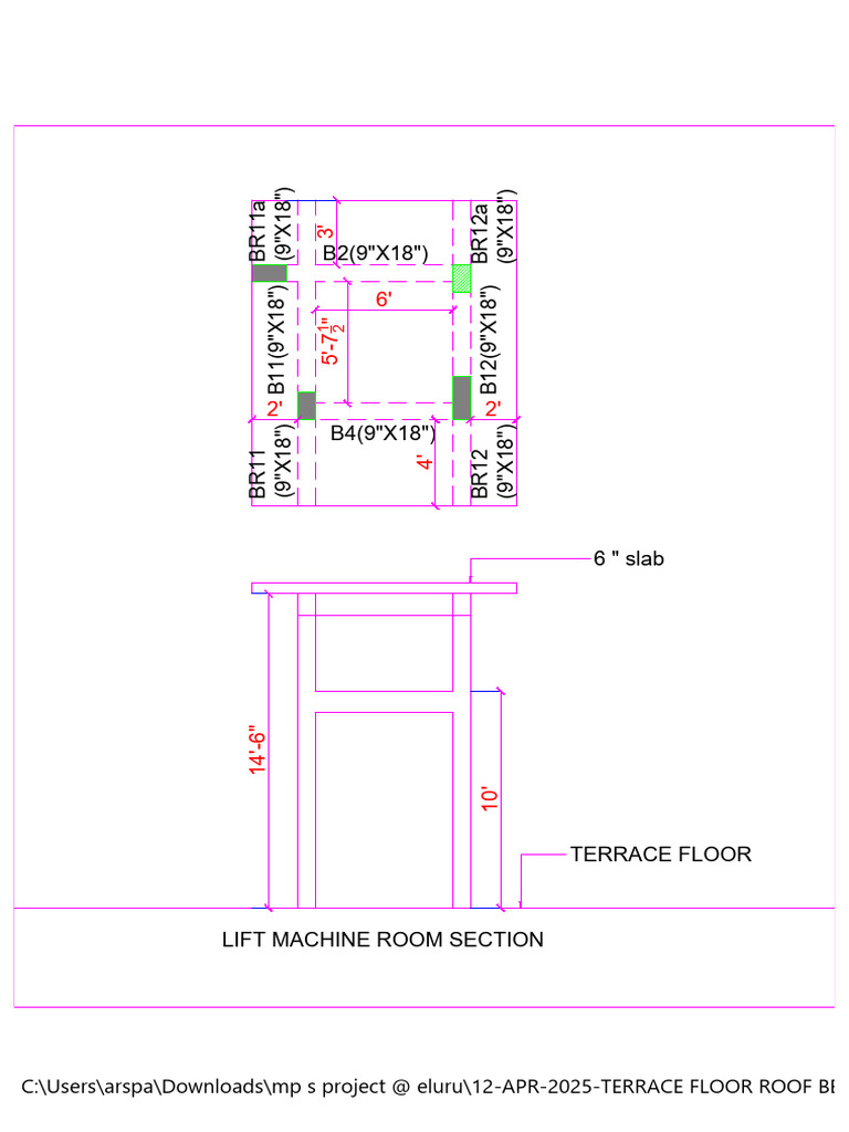 Terrace Floor Beam Layout Plan | PDF