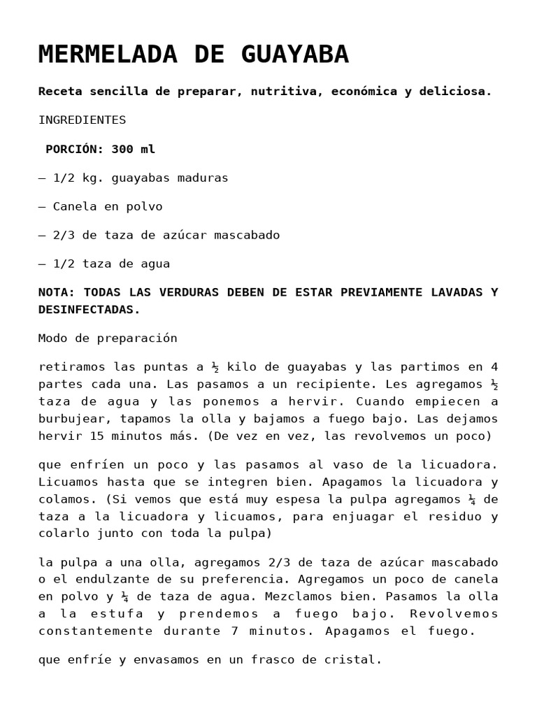 Mermelada de Guayaba | PDF