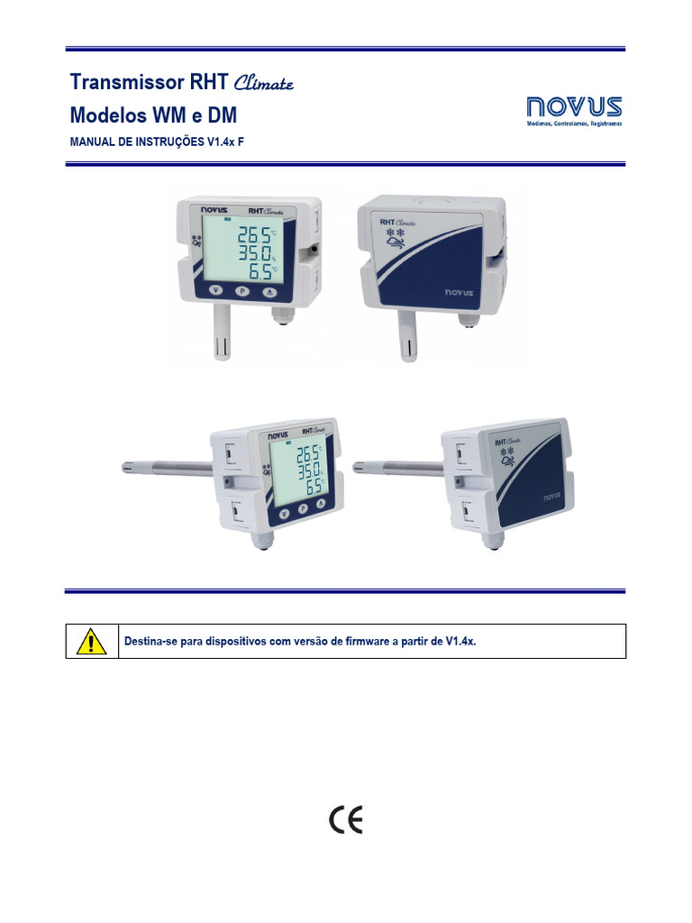 Manual Transmissor RHT Climate WM DM v14x F PT | PDF | Umidade | Temperatura