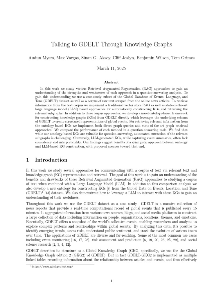 gdelt 新闻知识图库 | PDF | Information Science | Computing