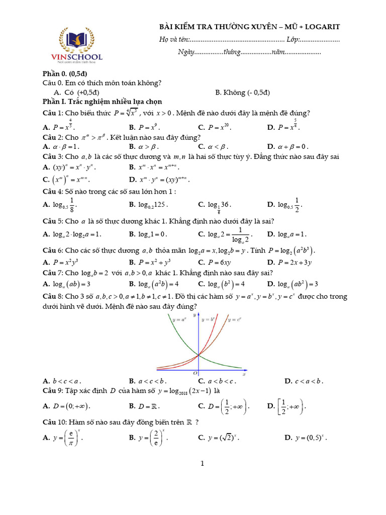 Kiểm-tra-logarit-2 | PDF