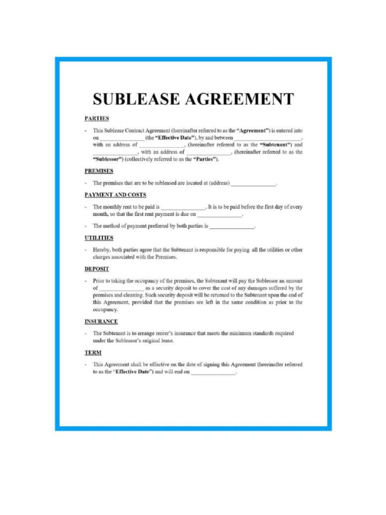 Sublease Agreement | PDF