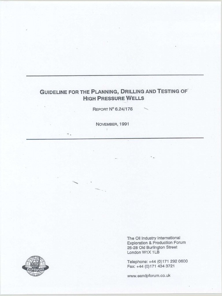 Guidelines For Planning, Drilling High Pressure Wells | PDF