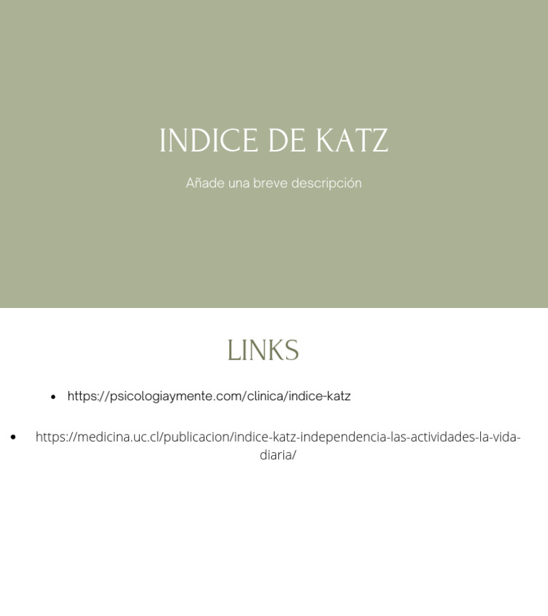 Indice de Katz | PDF