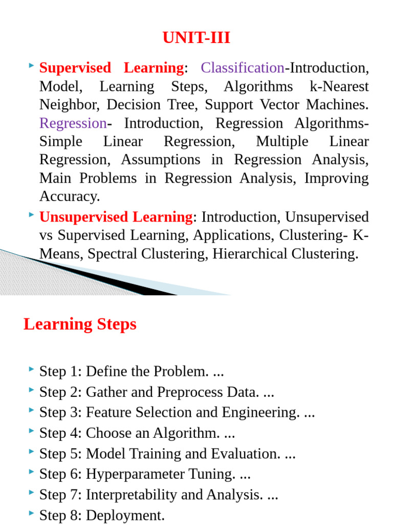 ML Unit-III | PDF | Machine Learning | Algorithms