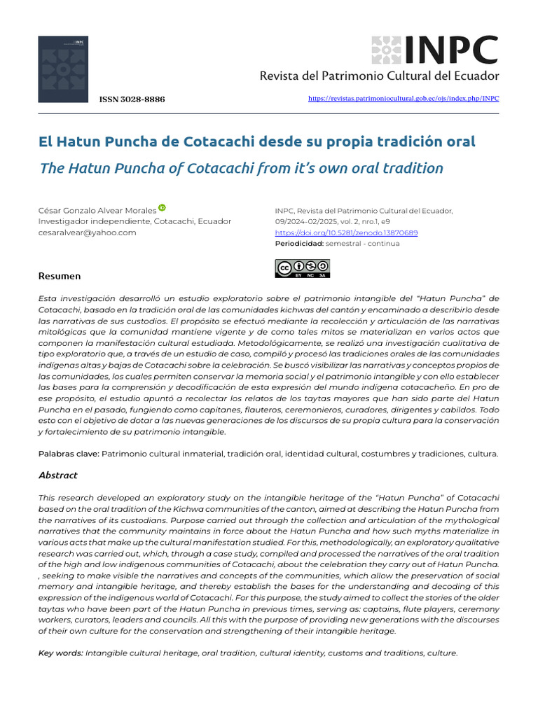 INPC,+09_2024-02_2025,+vol.+2,+nro.1,+e9 | PDF | Rituales | Conocimiento