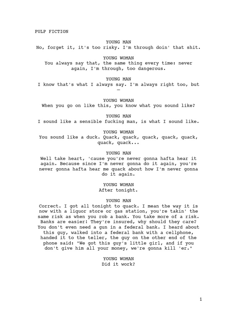 Pulp Fiction 1 | PDF