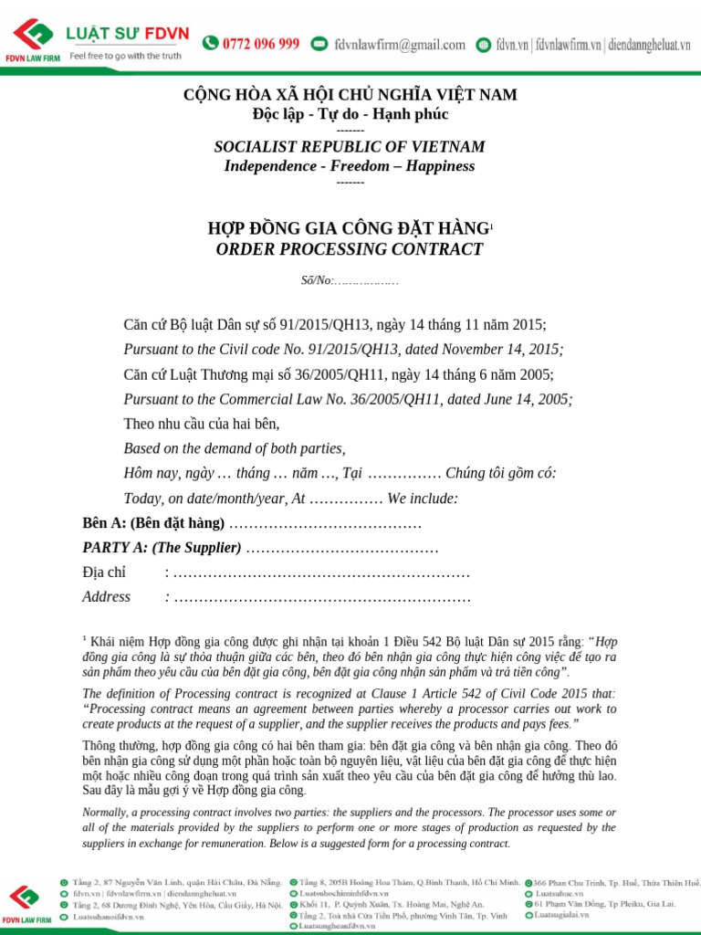 1. ORDER PROCESSING CONTRACT | PDF