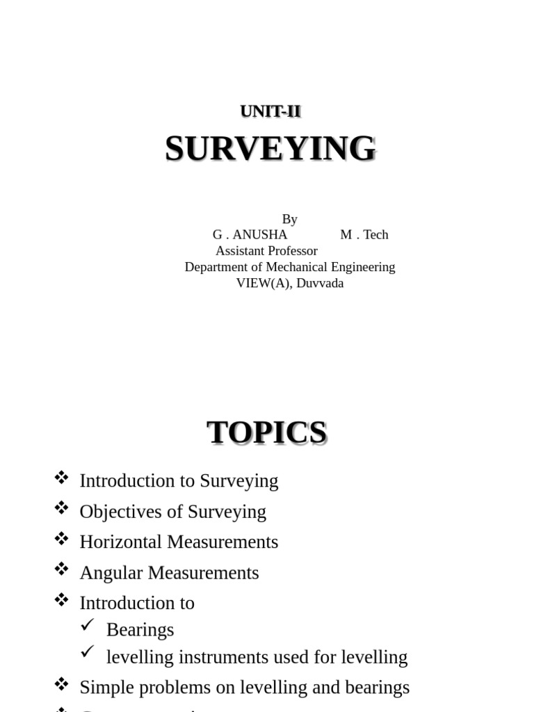 Surveying Fundamentals and Techniques | PDF | Surveying | Contour Line
