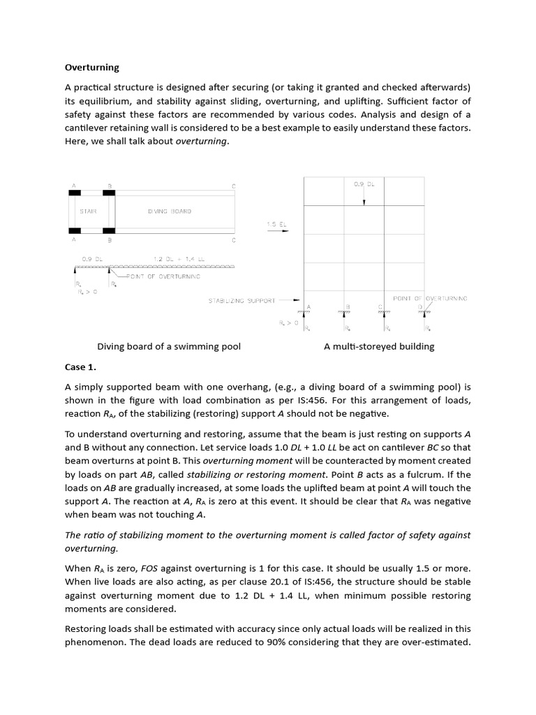 Overturning of RCC Structures | PDF | Civil Engineering | Structural ...
