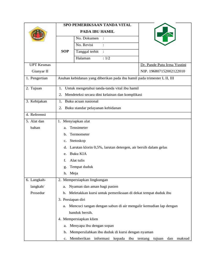3. SOP PENGUKURAN TTV | PDF