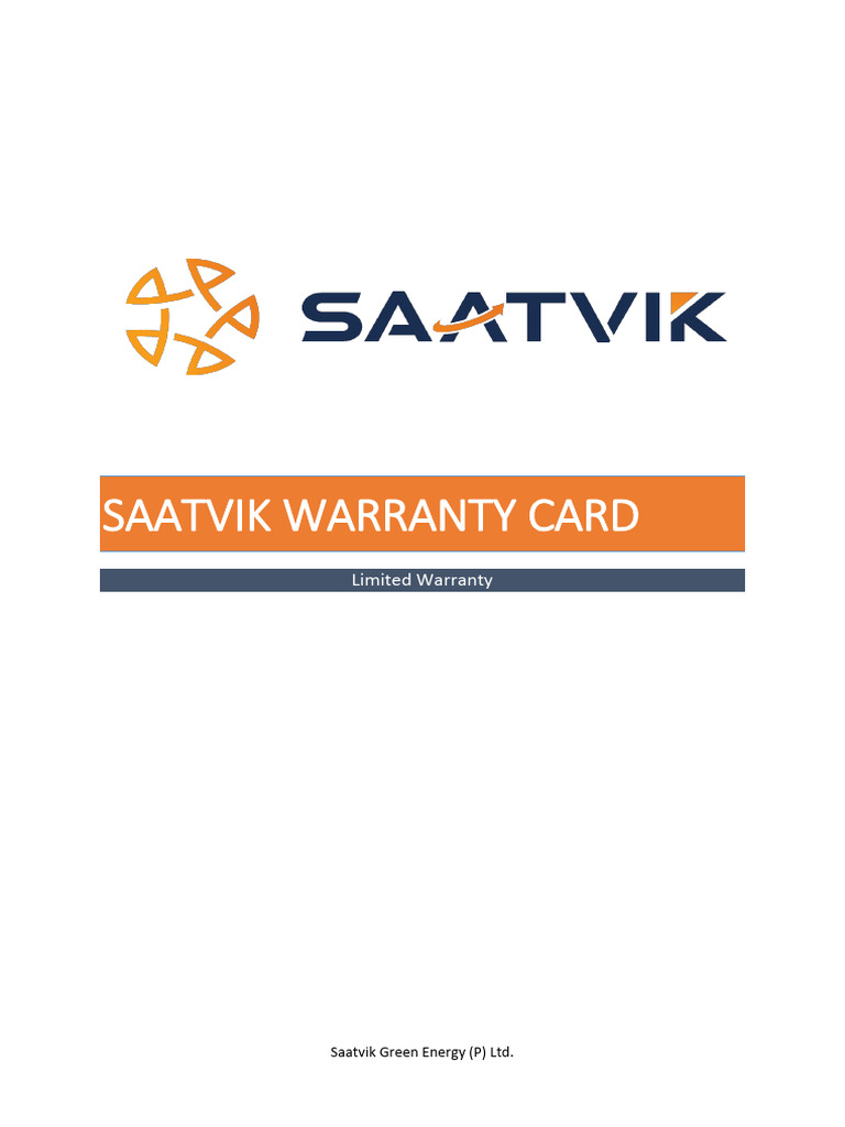 Saatvik Solar Module Warranty PV Products | PDF | Solar Panel