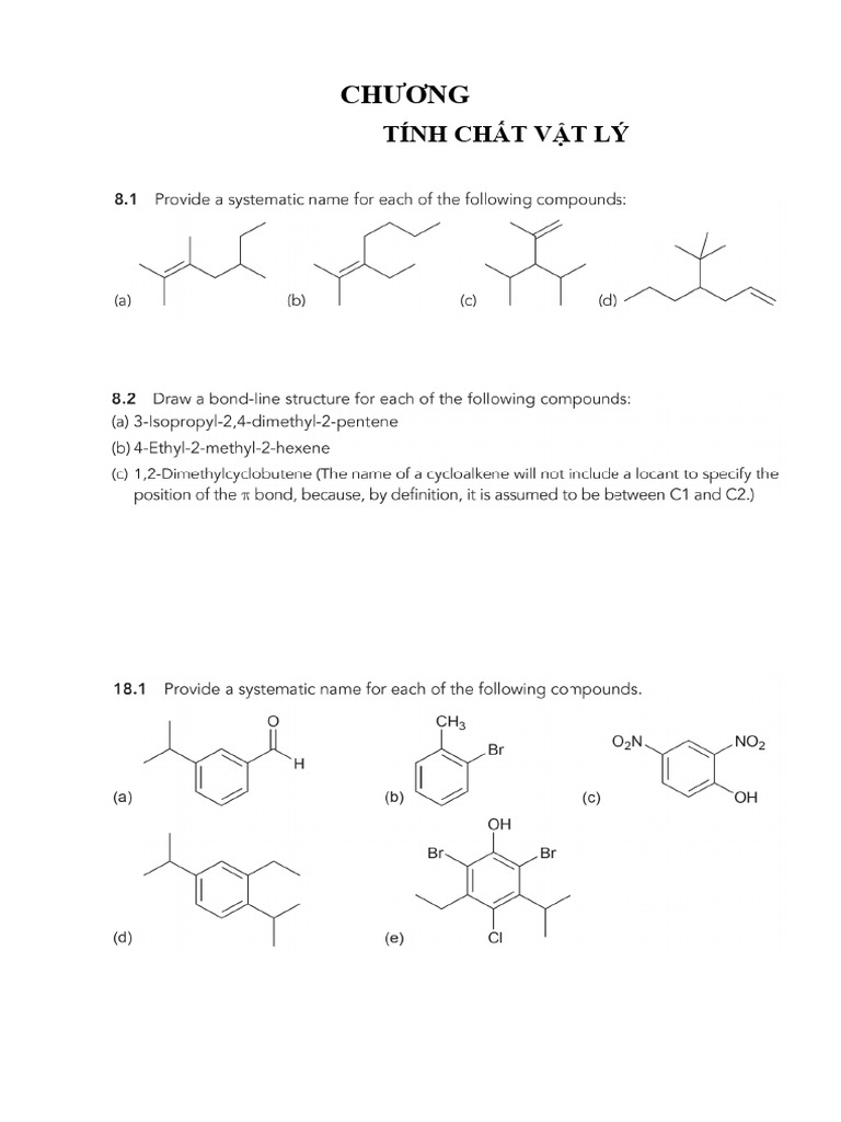 chuong 3 DANH PHAP, TC VATLY baitap (1) | PDF