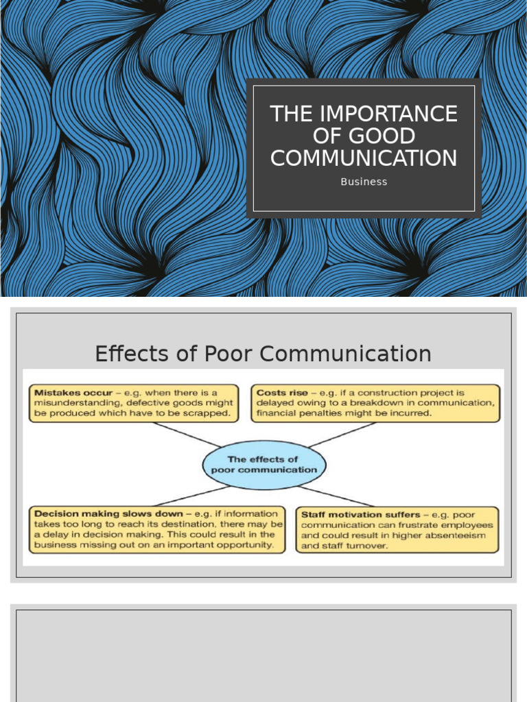 The importance of good communication | PDF