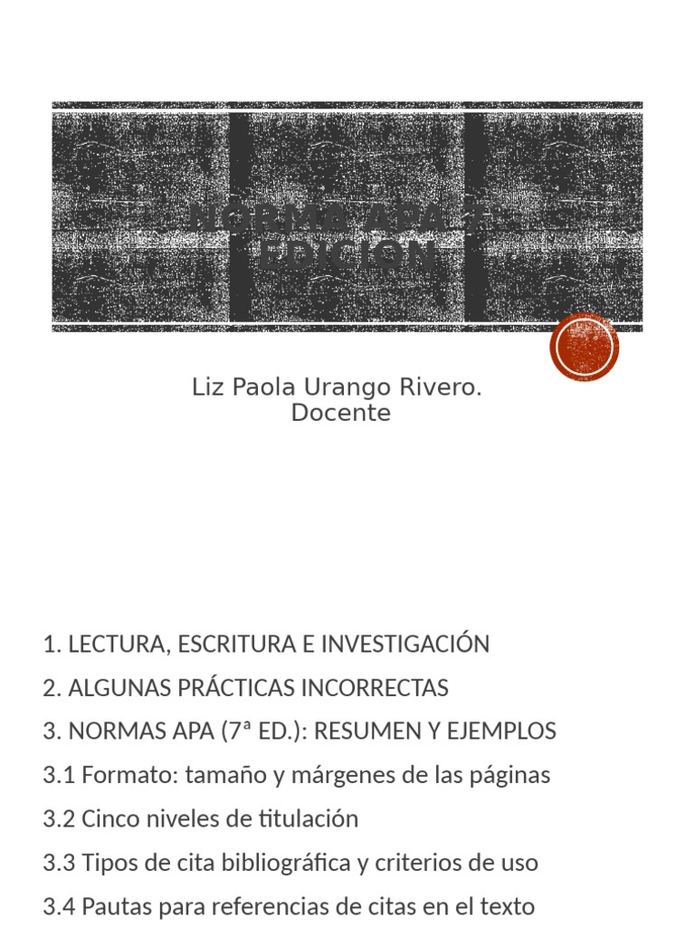Presentación Normas Apa 2025 | PDF | Citación | Estilo apa
