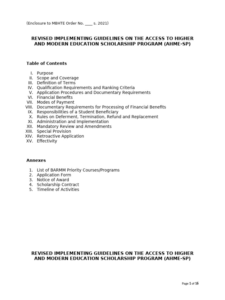 REVISED AHME GUIDELINES DRAFT v4 | PDF