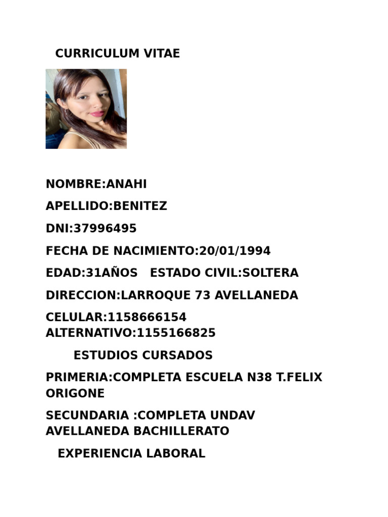 CV Anahi 2 | PDF