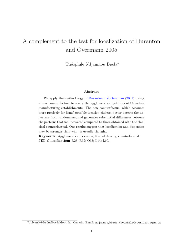 Canadian Manufacturing Localization Study | PDF | Geographic ...