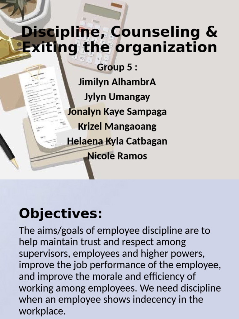 Discipline Counseling and Exiting Organization | PDF | Disciplines ...