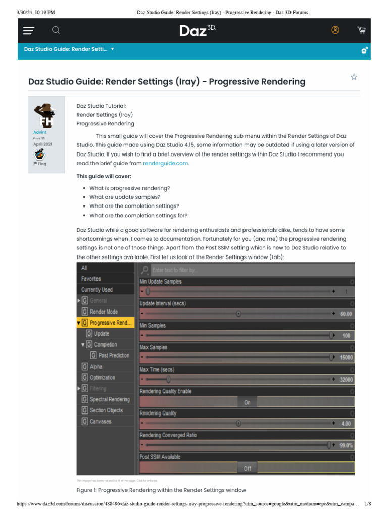 Daz Studio Guide - Render Settings (Iray) - Progressive Rendering - Daz 3D Forums | PDF ...