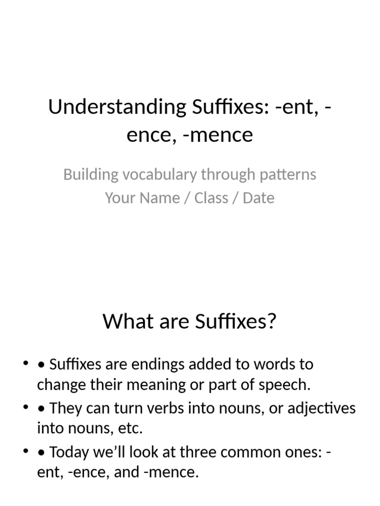 Suffixes Presentation | PDF