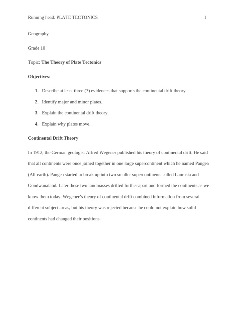 Understanding Continental Drift Theory | PDF | Plate Tectonics | Continent