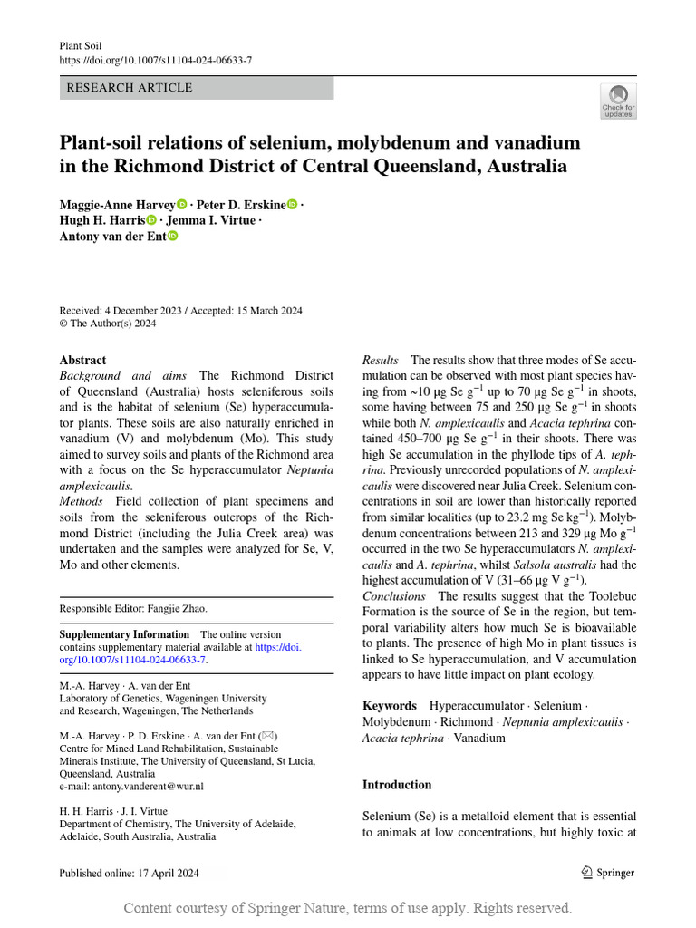 Plant-soil_relations_of_selenium_molybdenum_and_va | PDF | Selenium