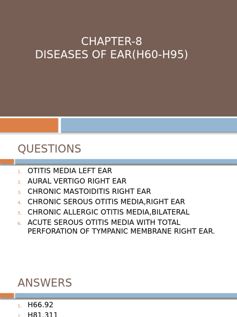 Ear Diseases: H60-H95 Overview | PDF