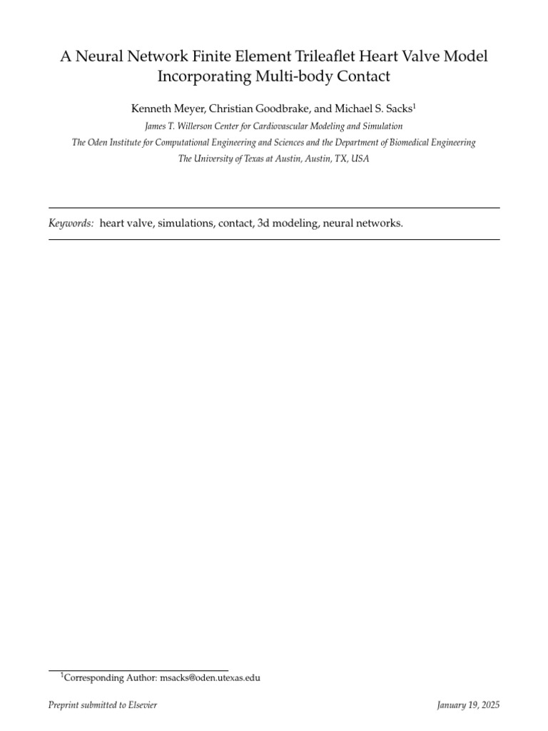 A Neural Network Finite Element Heart Valve Model | PDF | Finite ...