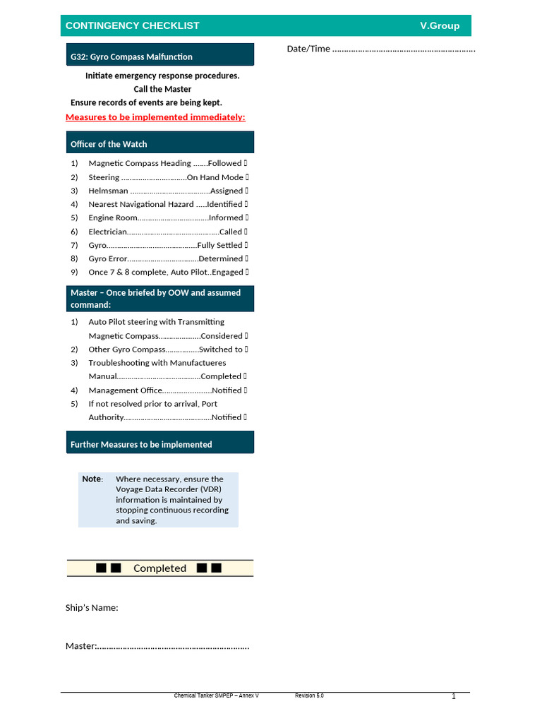 Contingency Checklist g32 | PDF