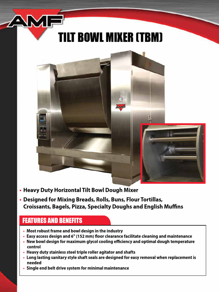 Tilt Bowl Mixer Data Sheet | PDF | Electric Motor | Manufactured Goods