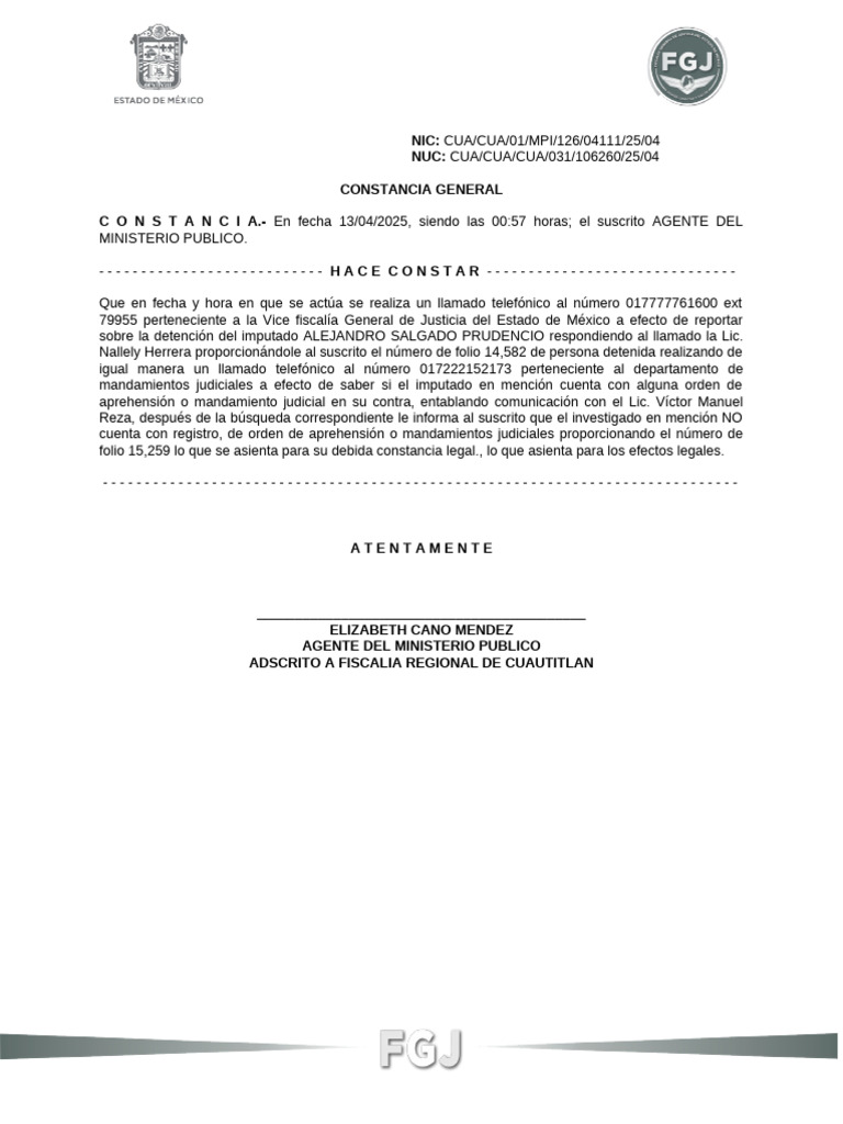 Constancia General | PDF