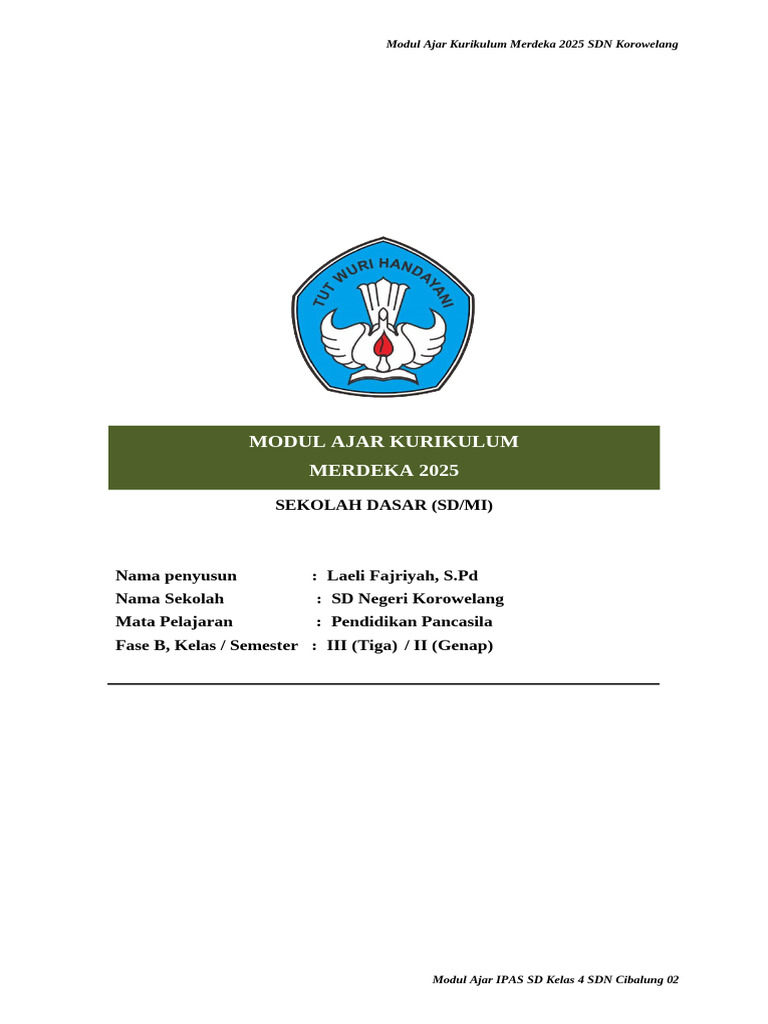 Contoh Modul Ajar | PDF