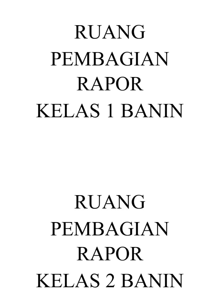 Ruang Ruang Bagi Rapor | PDF