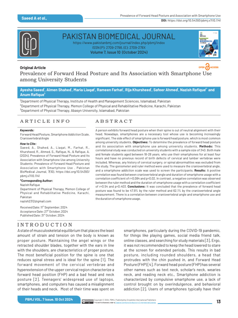03 Prevalence of Forward Head Posture and Its Association With ...