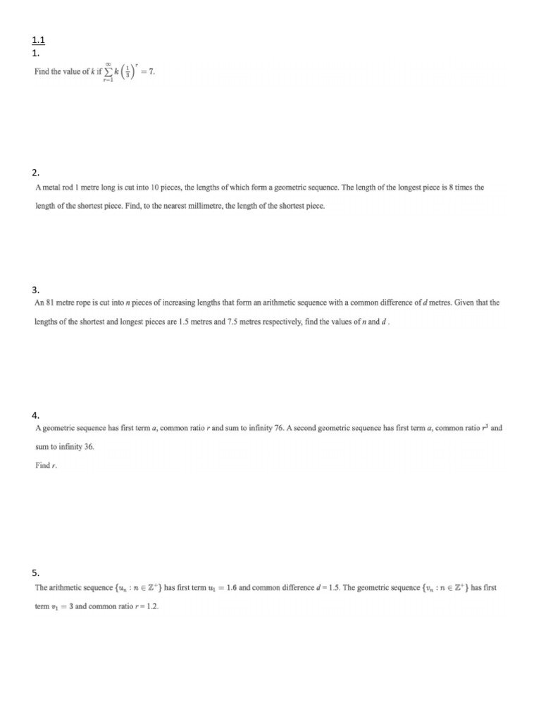 IB MathAA 1.1-1.4 QB | PDF