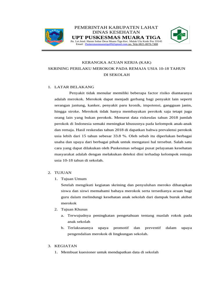 Kak Skirining Merokok | PDF