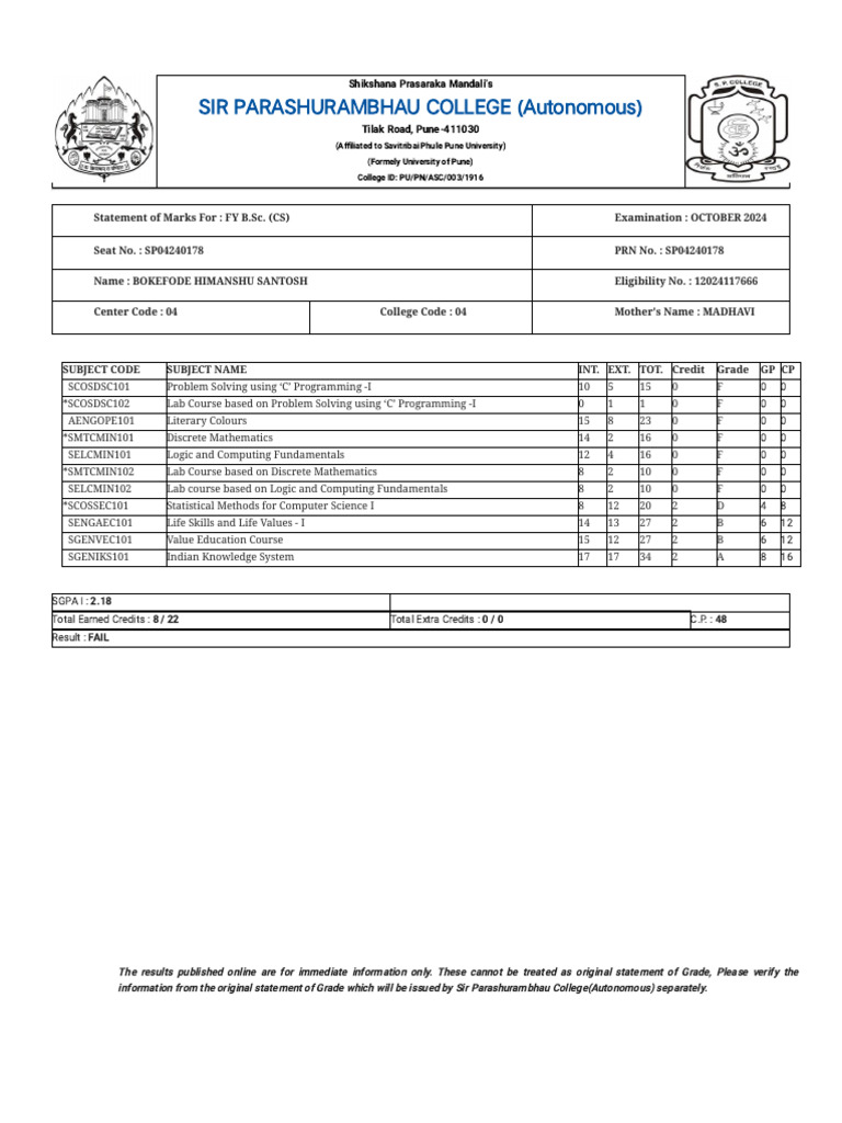 EduPlusCampus Result 2024 | PDF | Mathematics | Computing