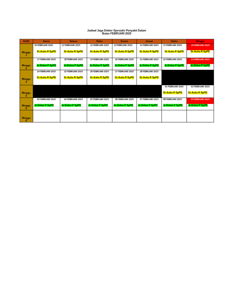 Jadwal Ksm Peny Dalam Februari 2025 | PDF